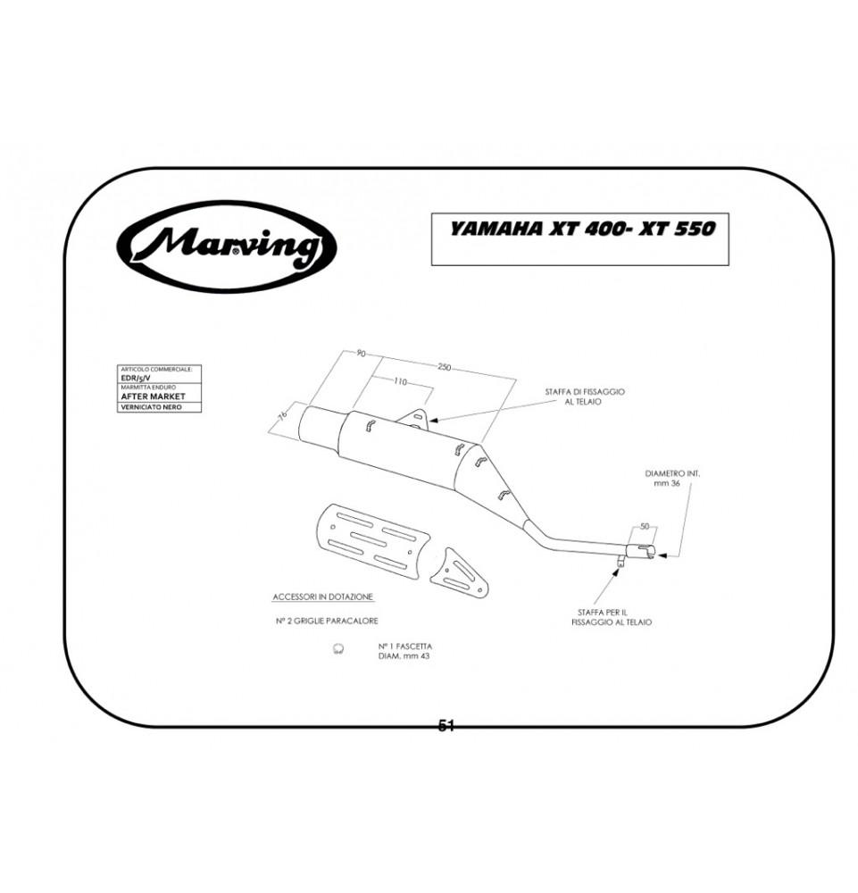 Marving Sport Exhaust EDR/5/V Yamaha Xt 550